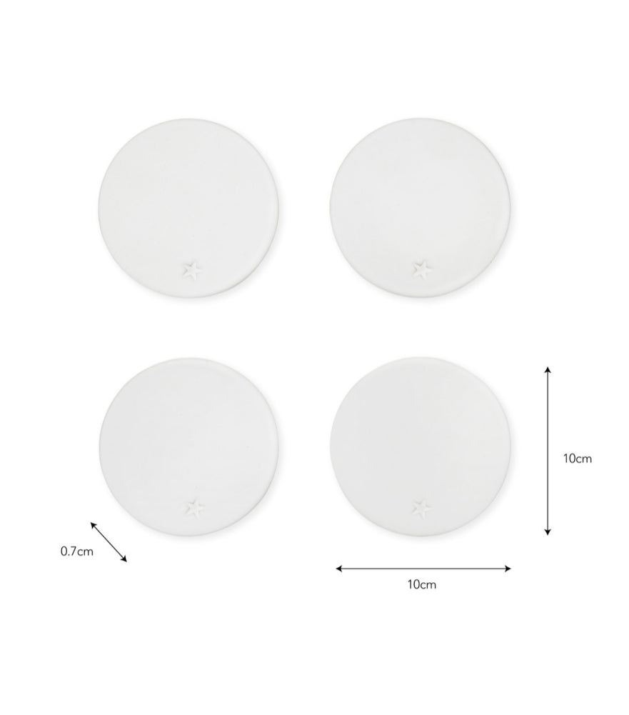 Set of four ceramic coasters white – Vintage and Retro Company